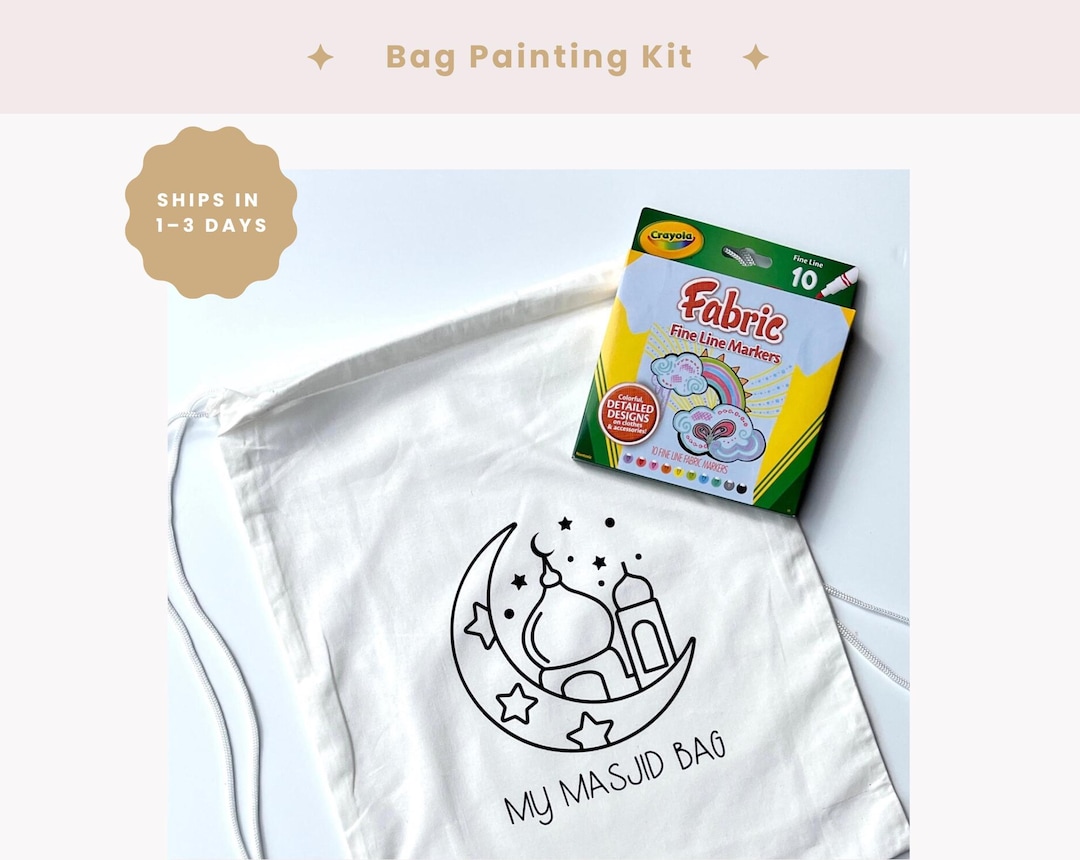 DIY Masjid Drawstring Bag Coloring Kit: Ramadan Kids Craft - Etsy