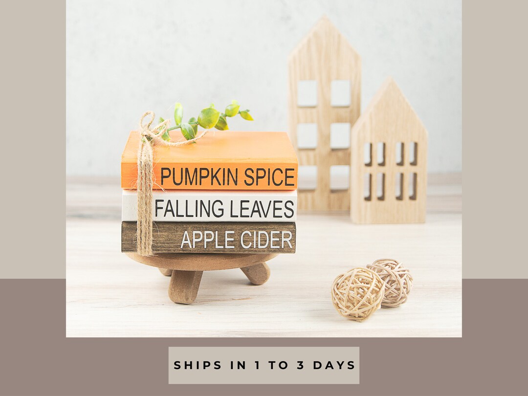 Mini Fall Book Stack Pumpkin Spice Thanksgiving Decor Fall Tiered Tray ...