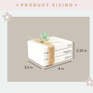 MINI Our Happy Place Book Stack - Faux Wooden Books - All Season Tiered ...