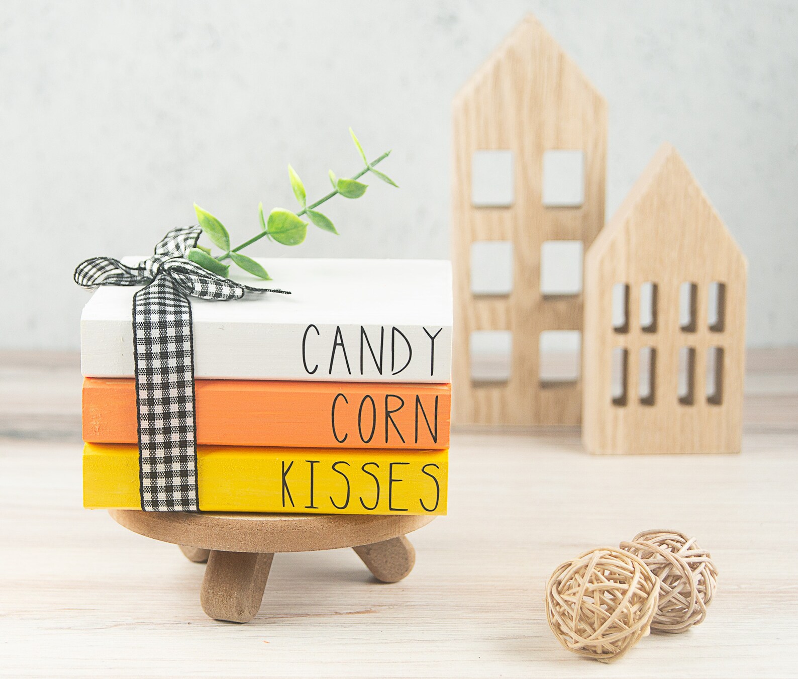 Mini Decorative Wooden Books Candy Corn Kisses Fall | Etsy