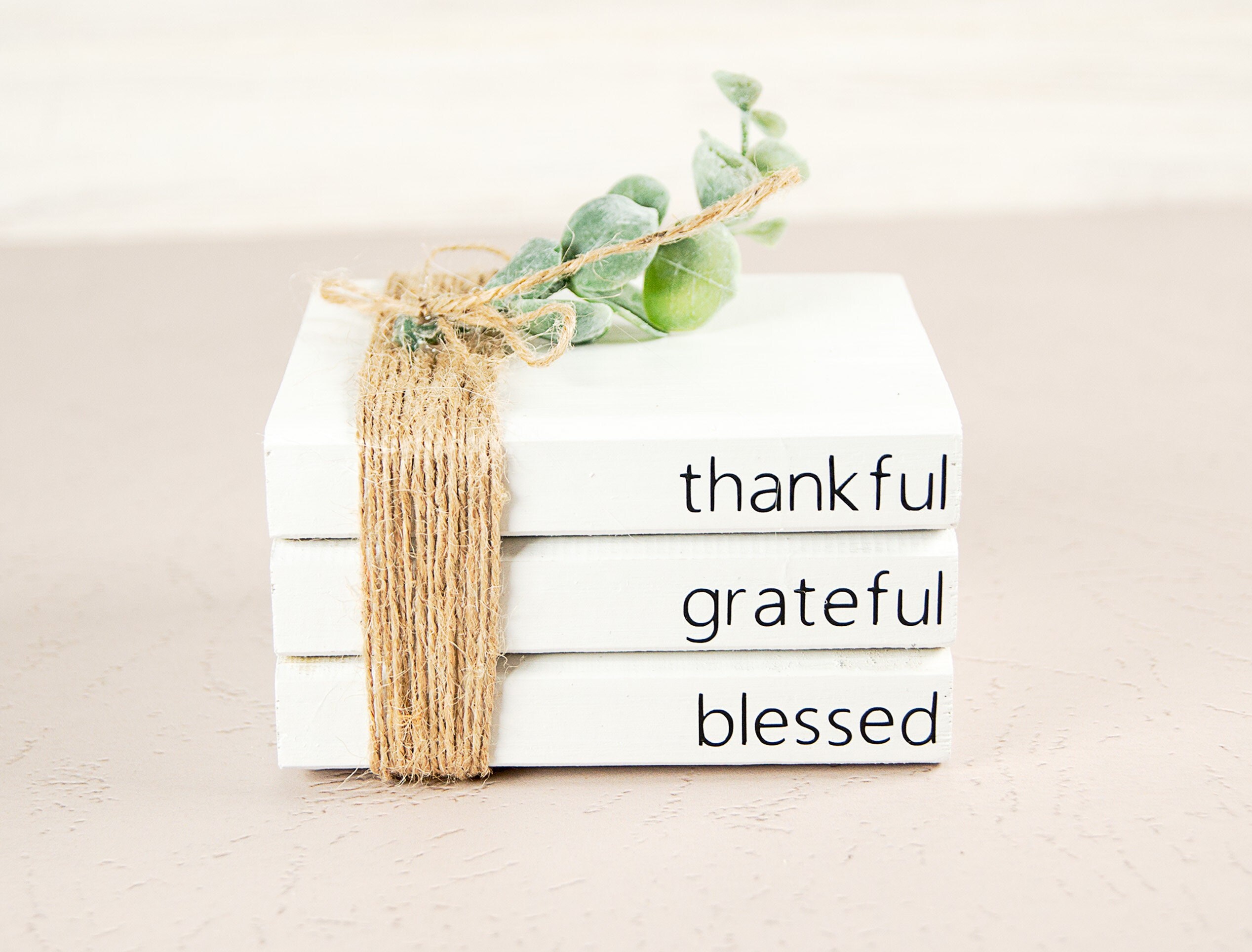 MINI Book Stack Decor Thankful Grateful Blessed Tiered Tray - Etsy