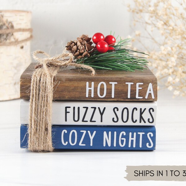 Wooden Christmas Books - Etsy