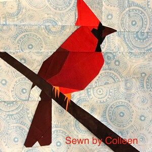 Perched Cardinal Foundation Paper Pieced Pattern PDF Download - Etsy