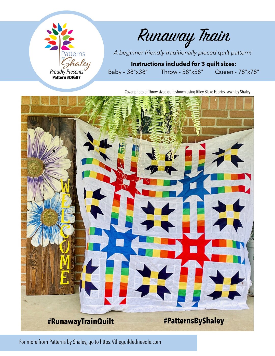 Runaway Train Quilt Pattern: Beginner Friendly (PDF Download) - Etsy