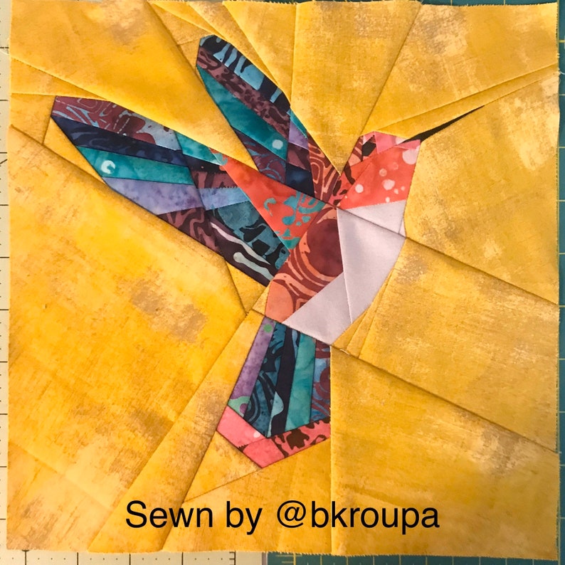 Hummingbird Foundation Paper Pieced Pattern FPP Rainbow Mini - Etsy