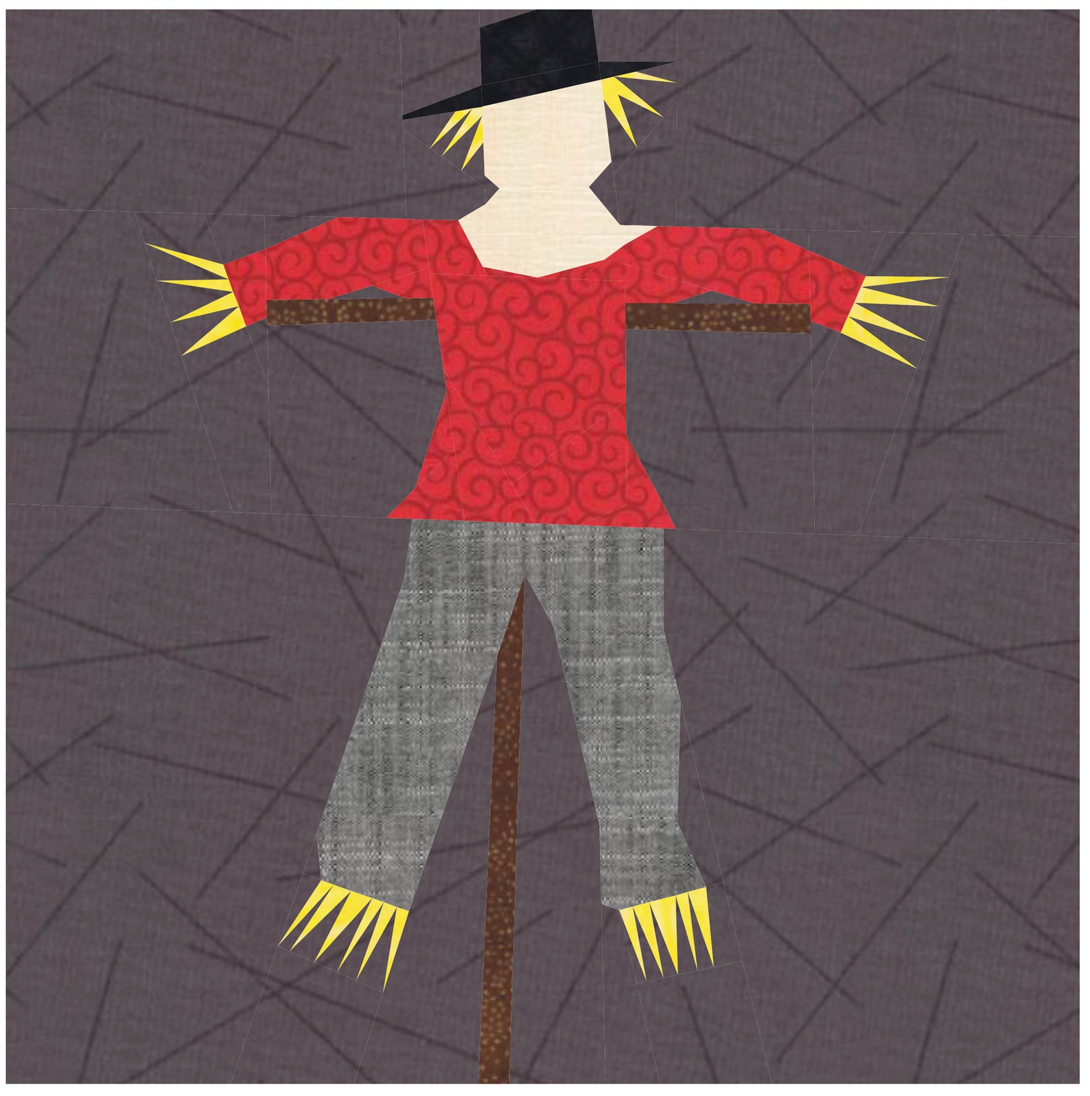 Scarecrow Foundation Paper Piecing Quilt Pattern Fall - Etsy