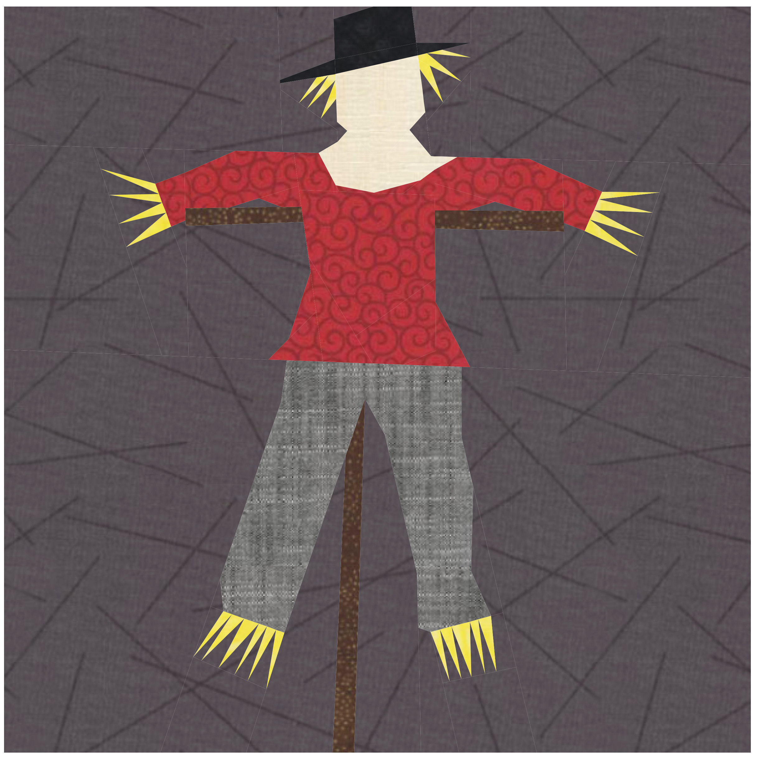 Scarecrow Foundation Paper Piecing Quilt Pattern - Fall, Garden, Fun ...