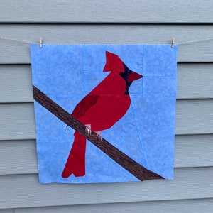 Perched Cardinal Foundation Paper Pieced Pattern PDF Download - Etsy