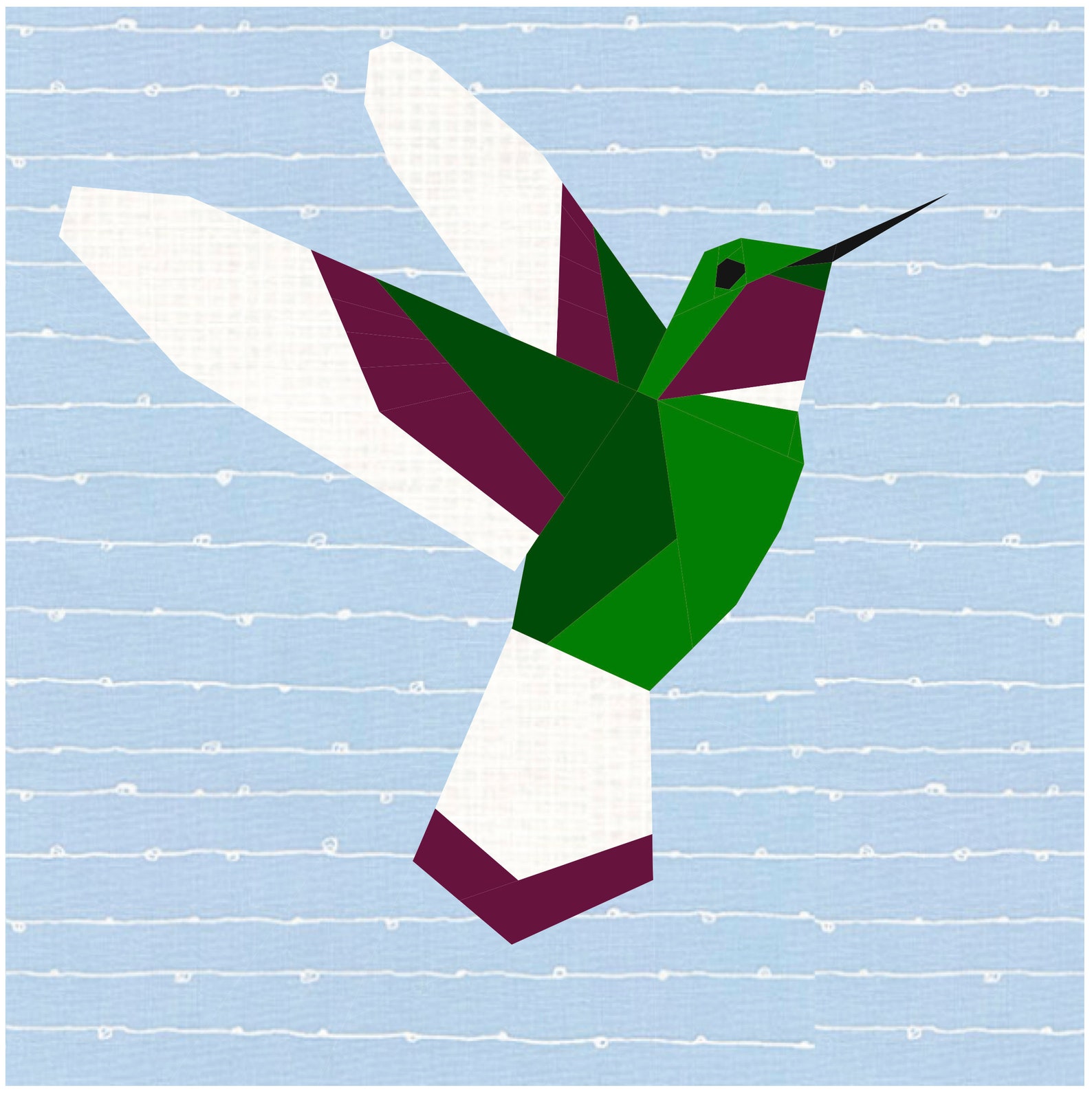 Hummingbird Foundation Paper Pieced Pattern - FPP Rainbow Mini Quilt - Etsy