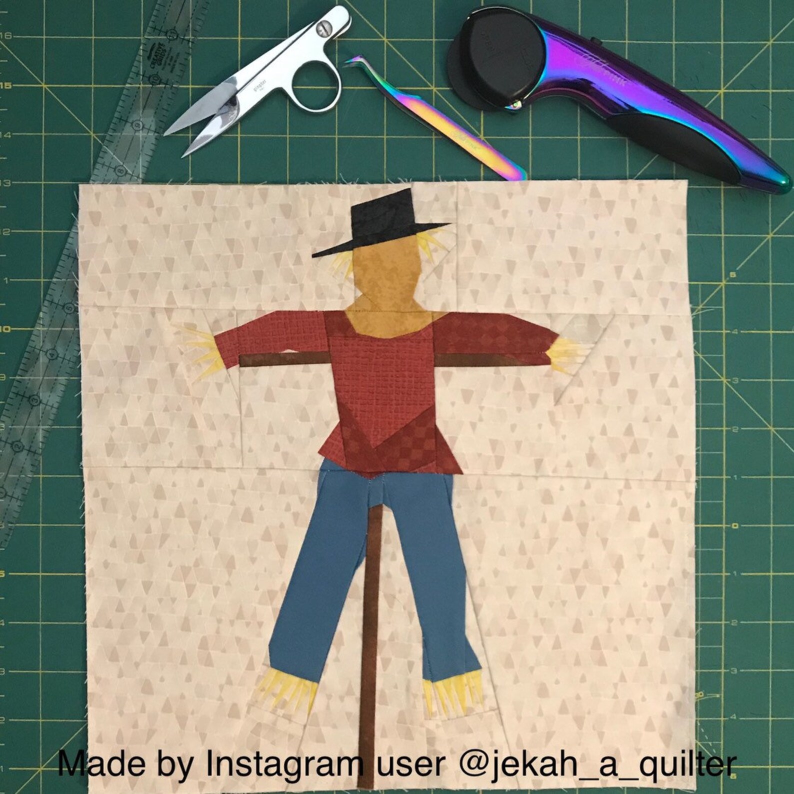 Scarecrow Foundation Paper Piecing Quilt Pattern Fall - Etsy