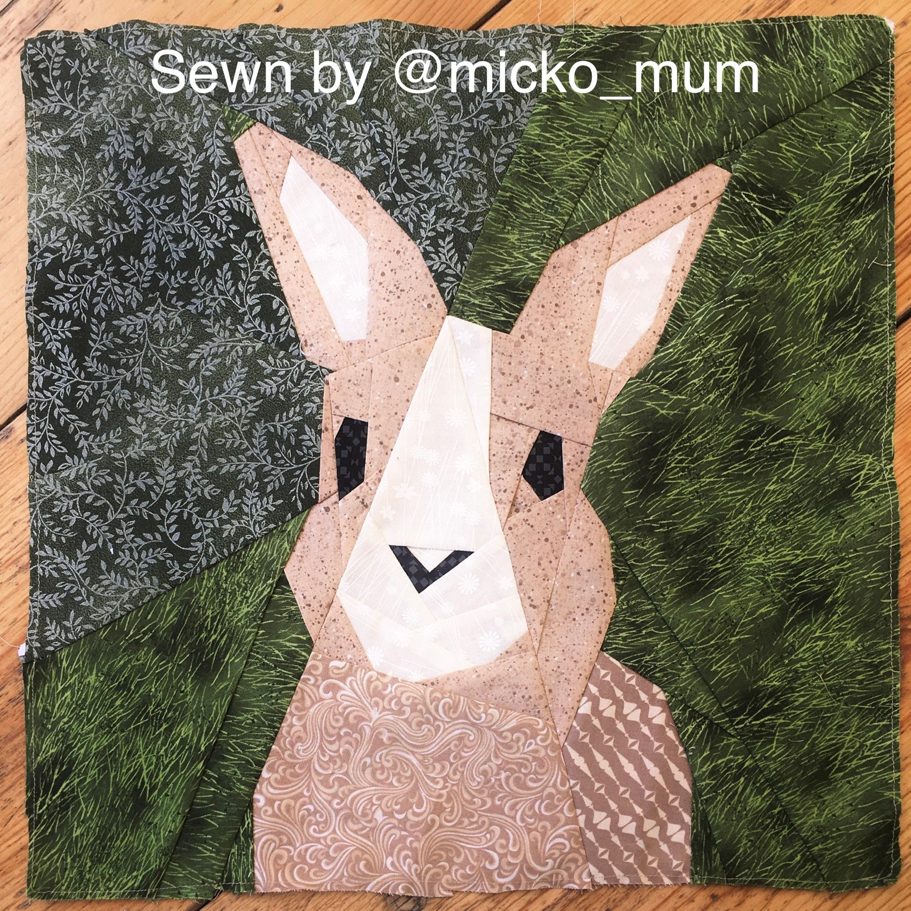 Rabbit Portrait Easy Foundation Paper Pieced Quilt Pattern - Etsy