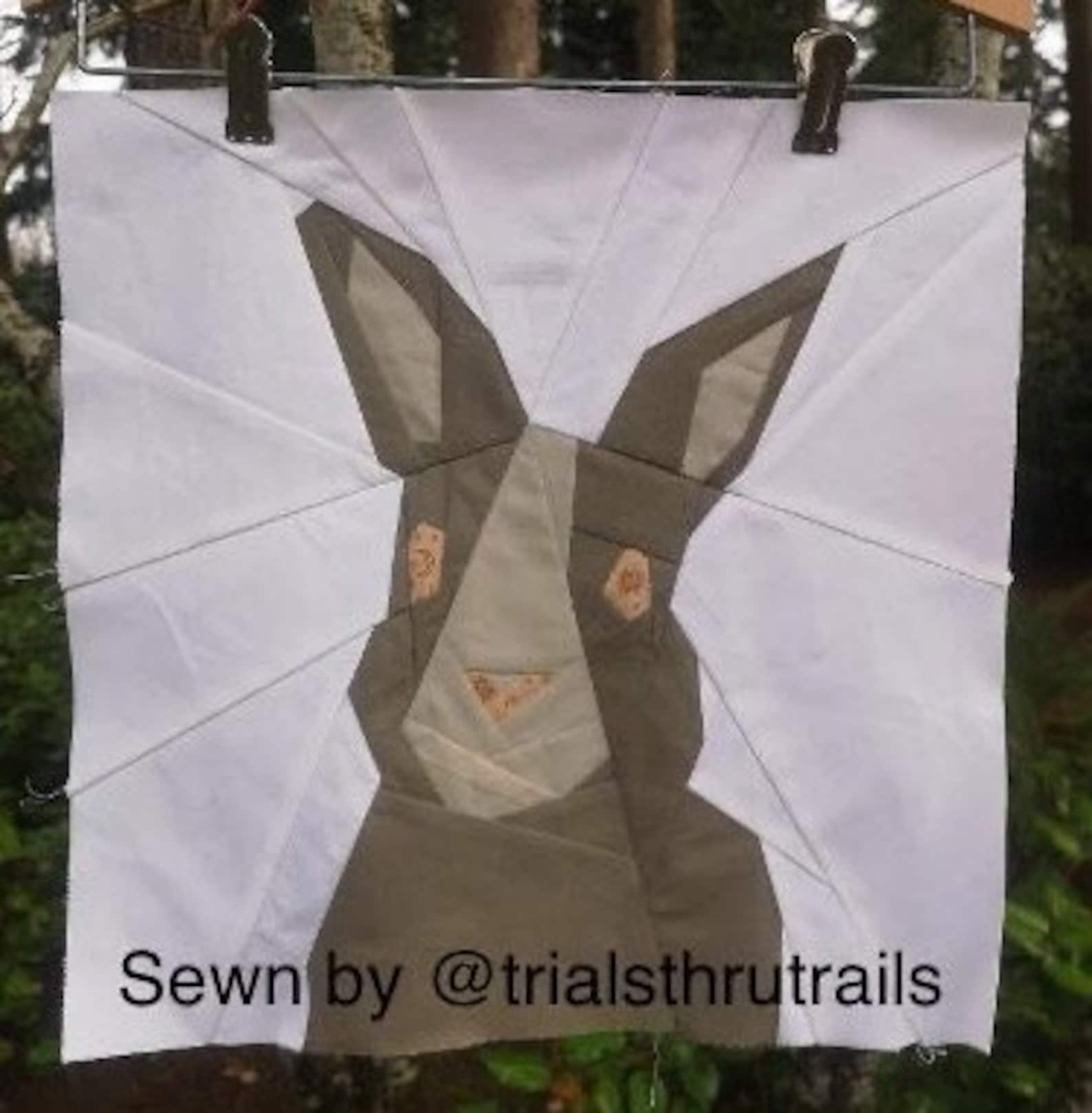 Rabbit Portrait Easy Foundation Paper Pieced Quilt Pattern - Etsy