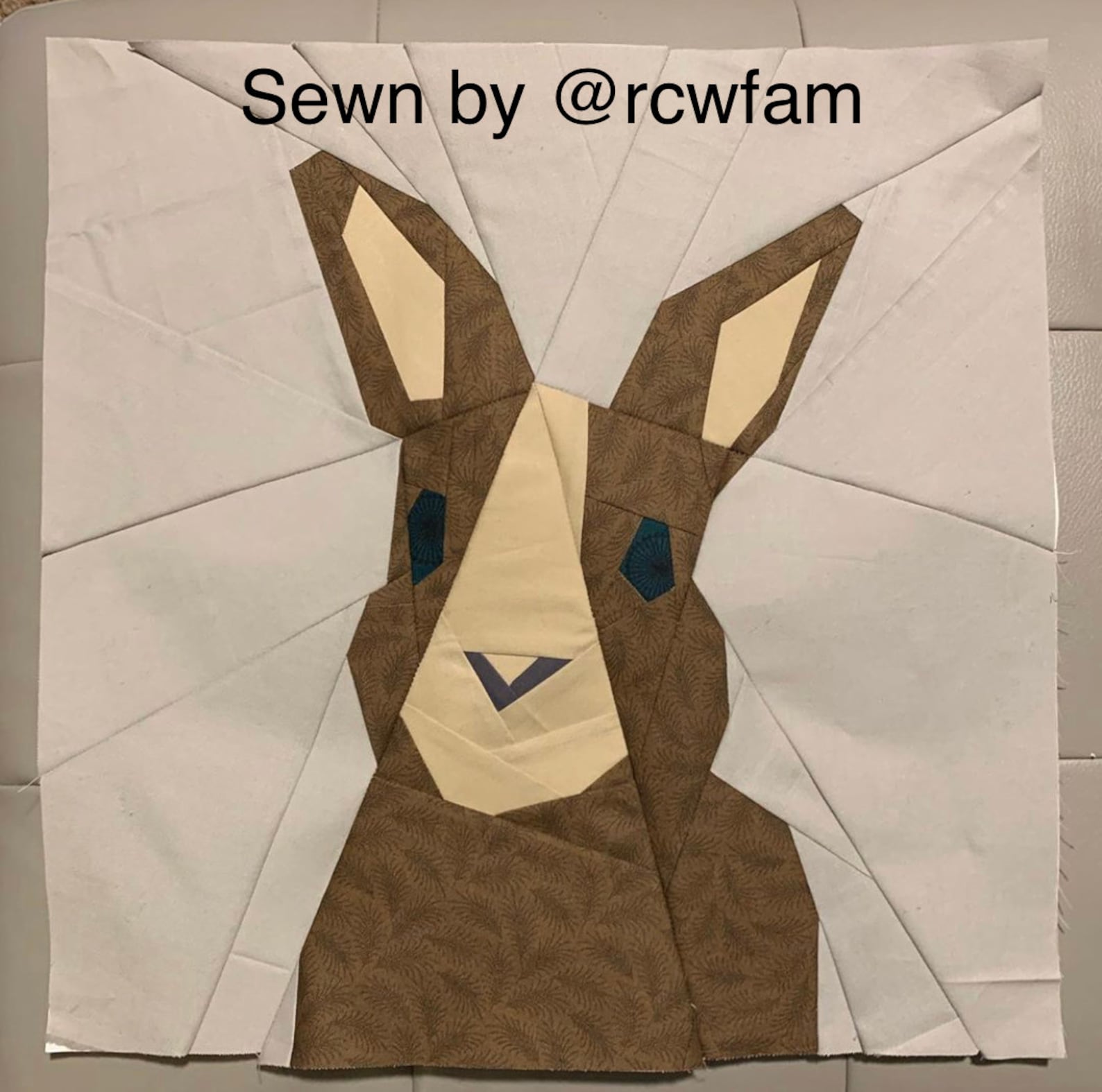 Rabbit Portrait Easy Foundation Paper Pieced Quilt Pattern - Etsy