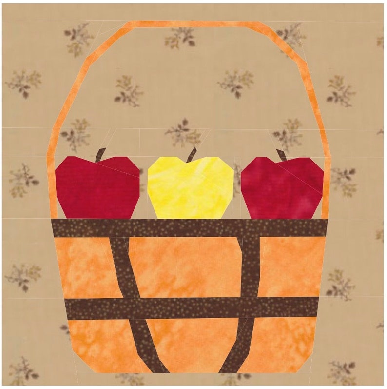 Apple Picking Basket Foundation Paper Pieced Pattern Download - Etsy