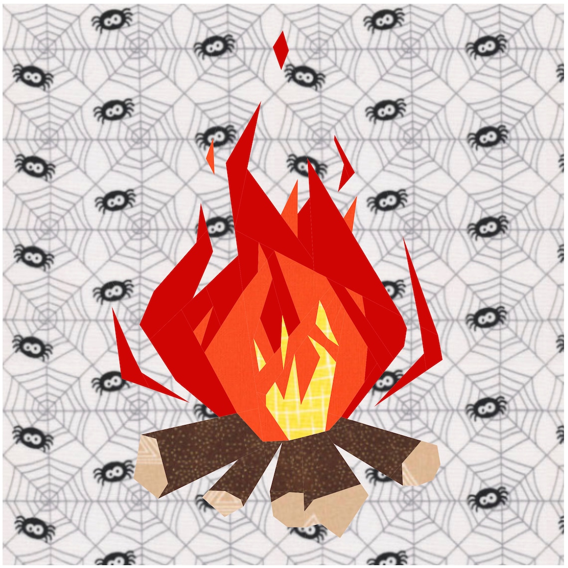 Fireside Foundation Paper Piecing Pattern Fire Summer - Etsy