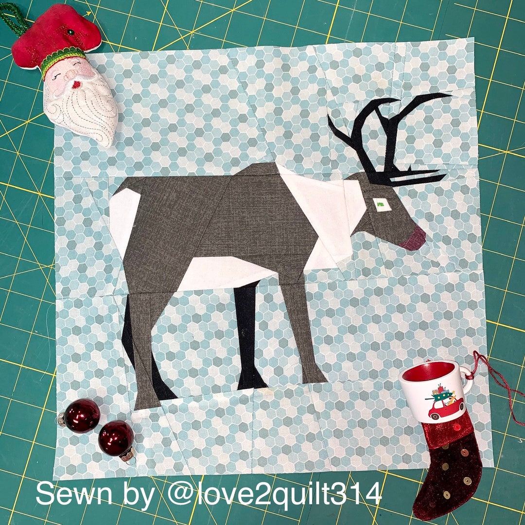 Reindeer Foundation Paper Pieced Quilt Pattern PDF Download - Arctic ...