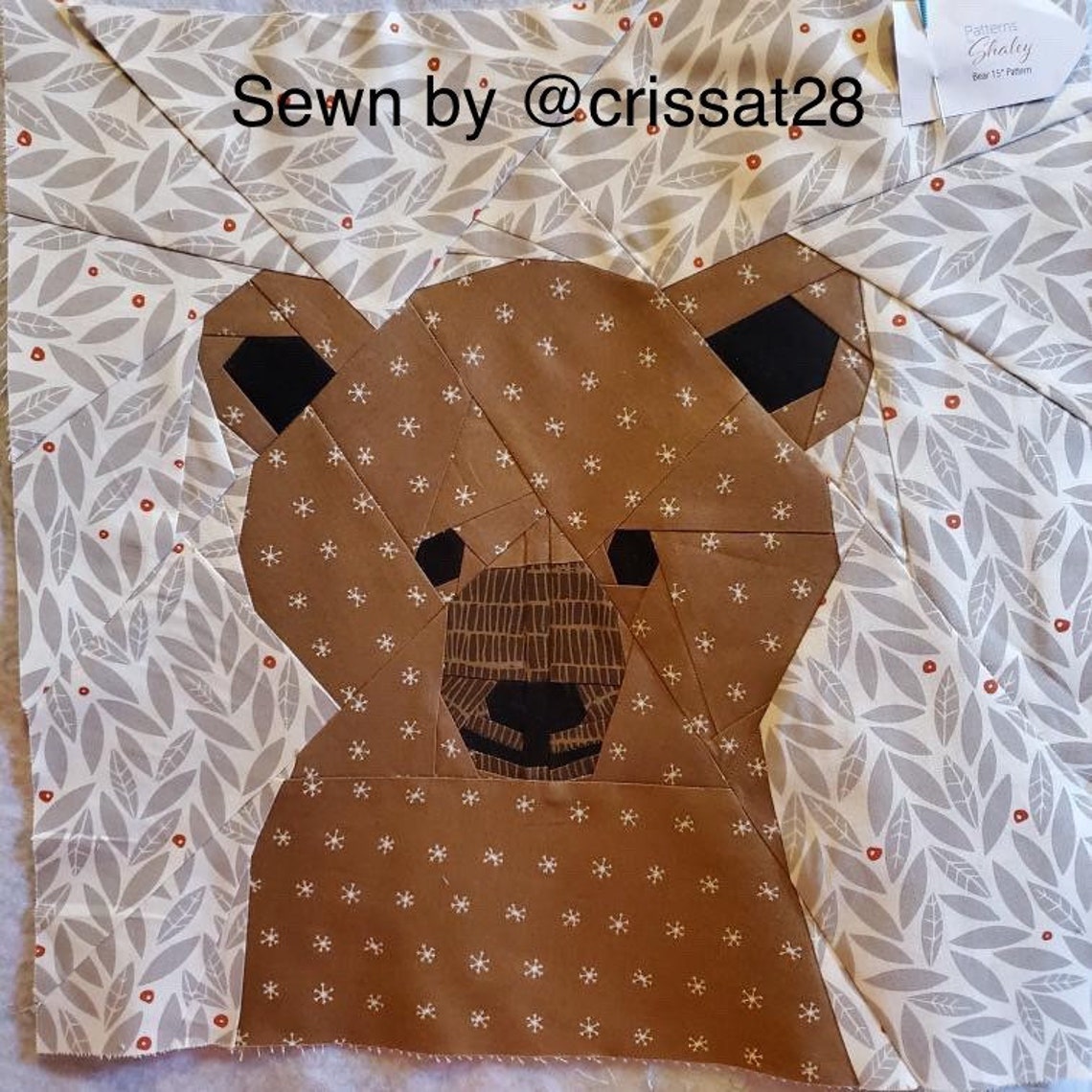 Bear Portrait Foundation Paper Pieced Quilt Pattern - Etsy