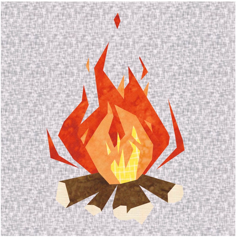 Fireside Foundation Paper Piecing Pattern Fire Summer - Etsy Canada