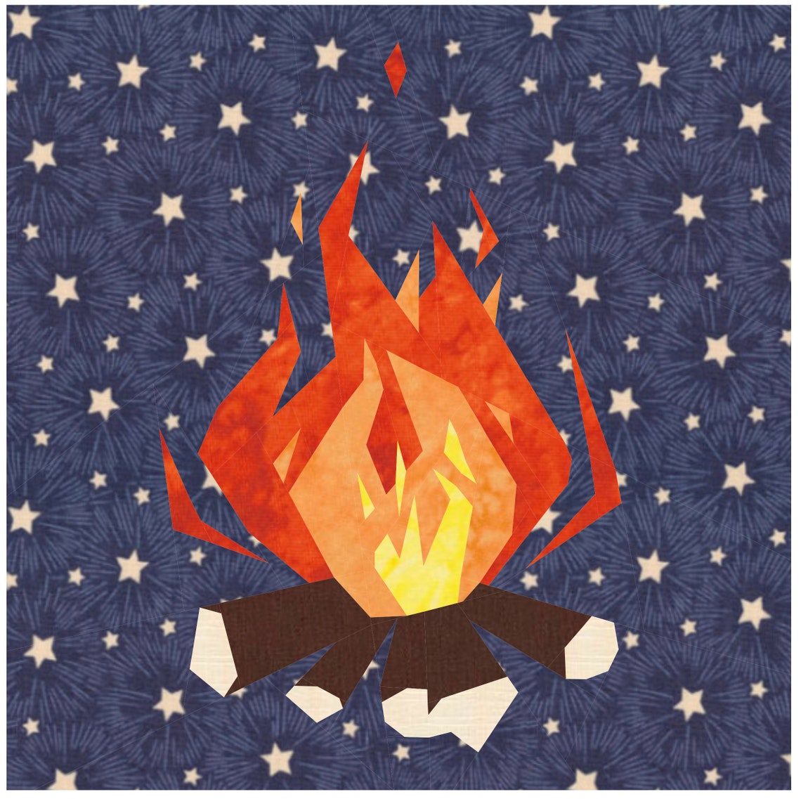 Fireside Foundation Paper Piecing Pattern Fire Summer - Etsy Canada