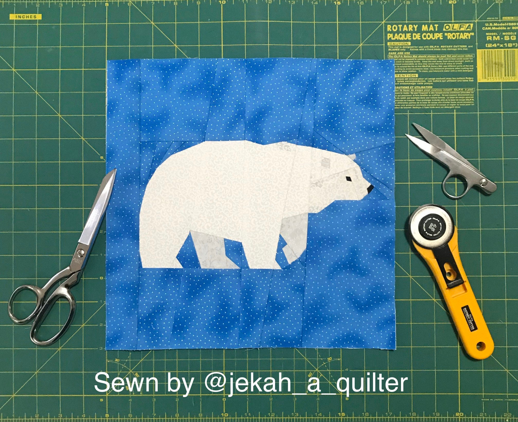 Polar Bear Foundation Paper Pieced Quilt Pattern PDF Download | Etsy