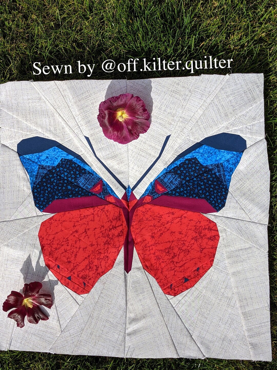 Red Flasher Butterfly - 20" & 15" Quilt Foundation Paper Pieced Pattern ...