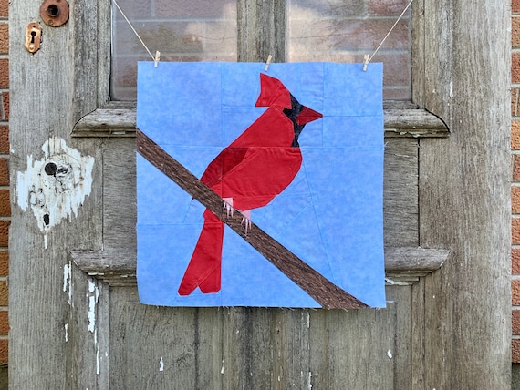 Perched Cardinal Foundation Paper Pieced Pattern PDF Download - Etsy