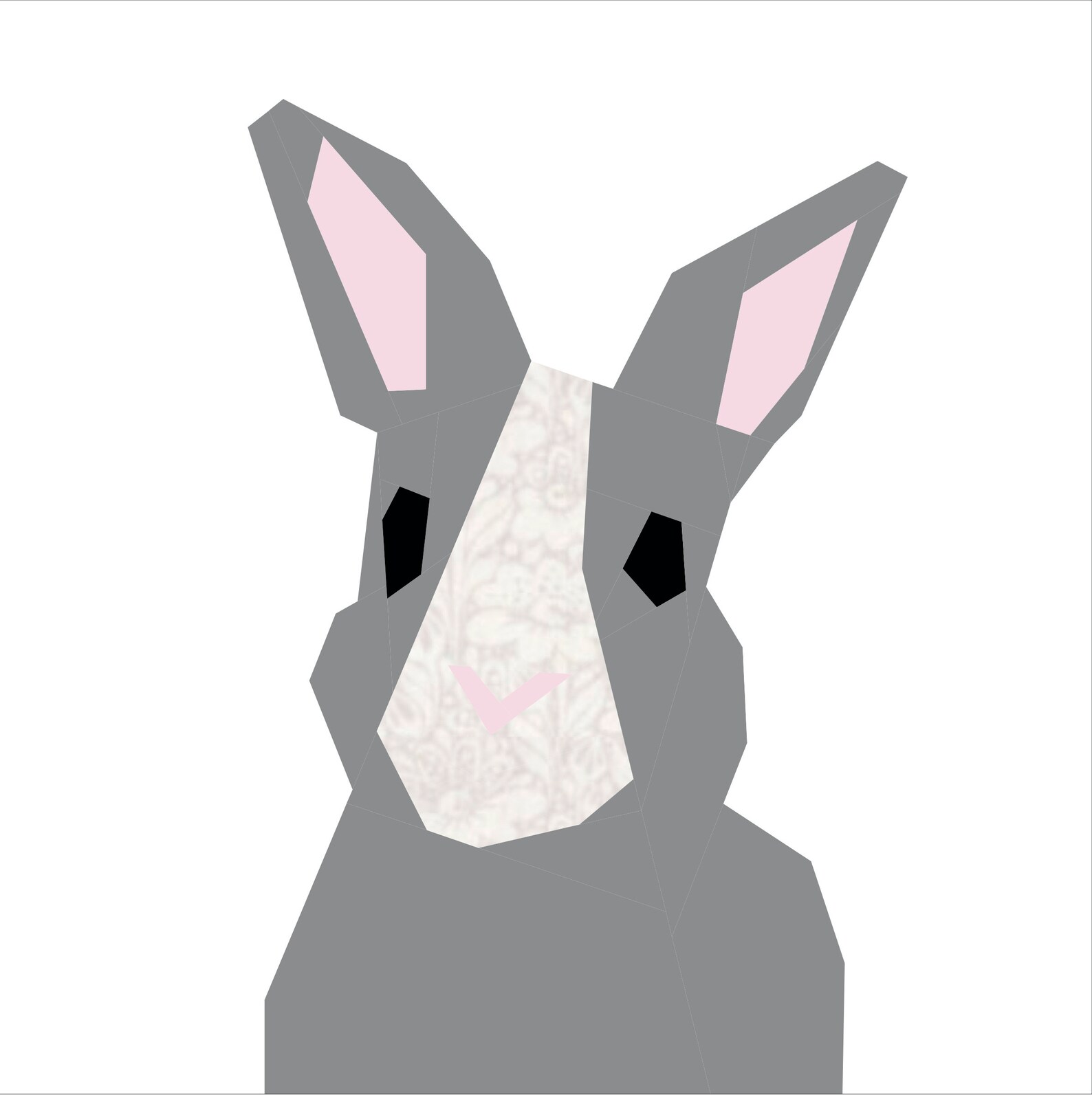 Rabbit Portrait Easy Foundation Paper Pieced Quilt Pattern - Etsy