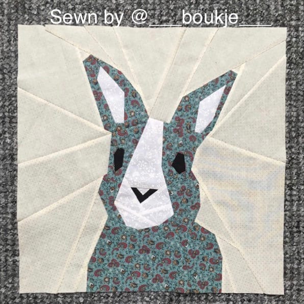 Rabbit Portrait Easy Foundation Paper Pieced Quilt Pattern | Etsy