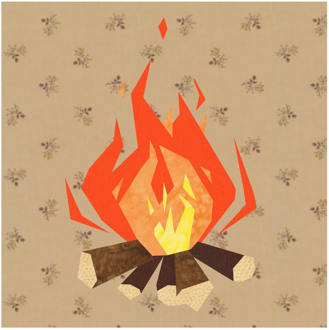 Fireside Foundation Paper Piecing Pattern Fire Summer - Etsy Canada