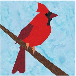 Perched Cardinal Foundation Paper Pieced Pattern PDF Download - Etsy
