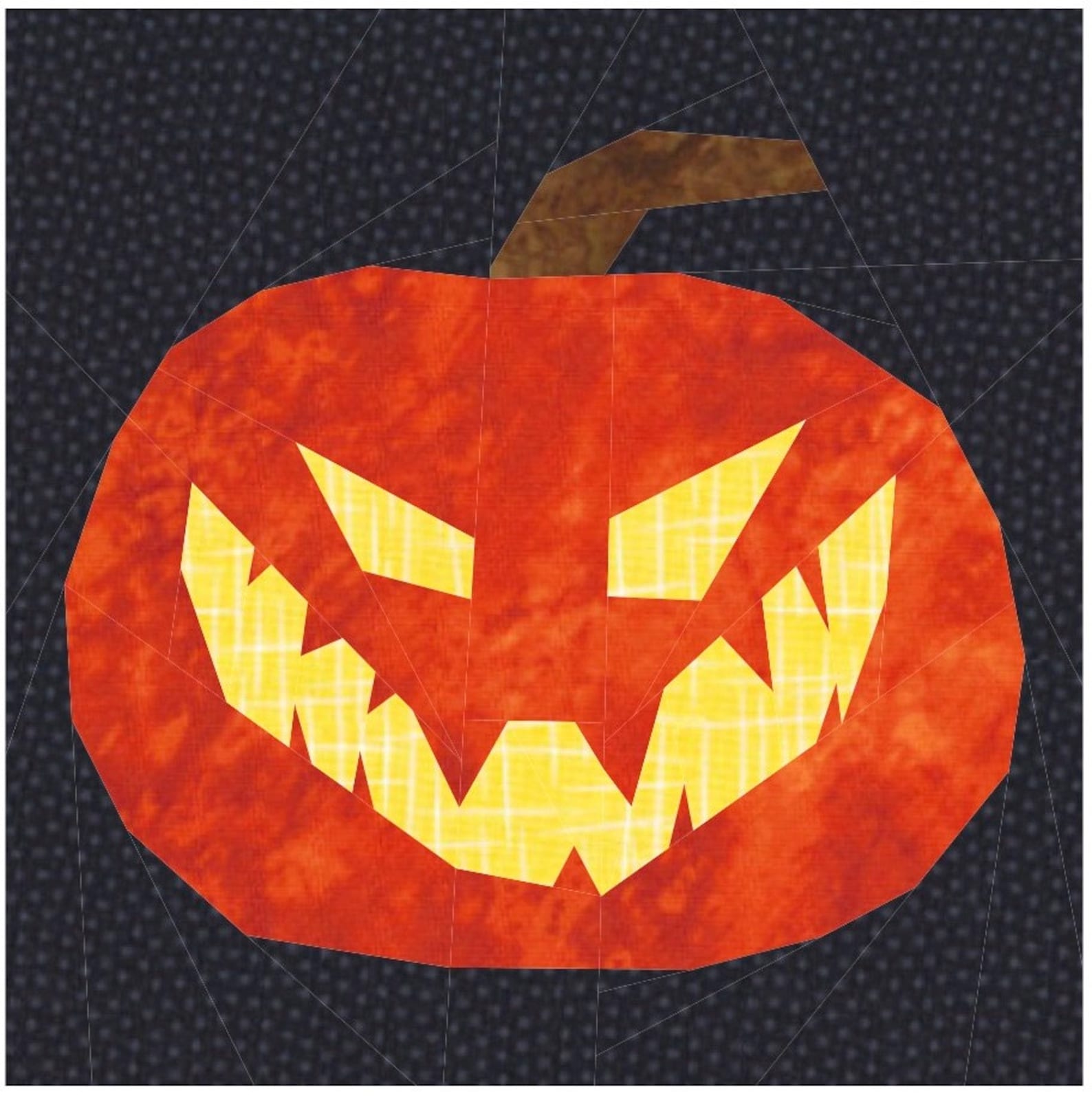 Jack-o-lantern Foundation Paper Piecing Pattern Download - Etsy