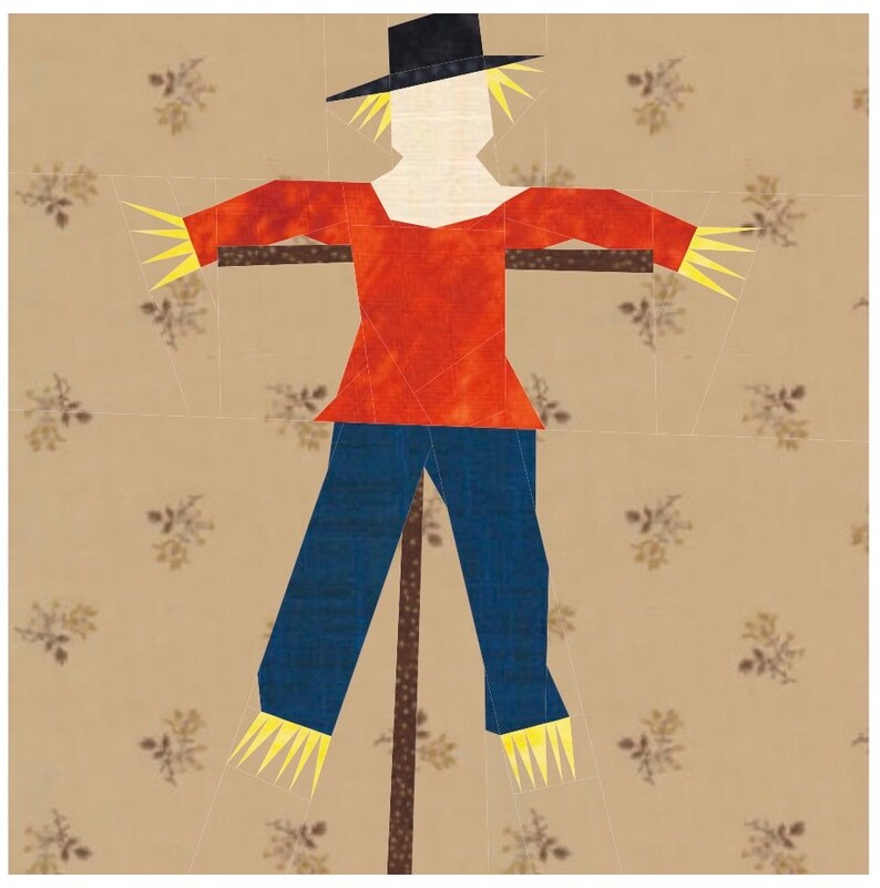 Scarecrow Foundation Paper Piecing Quilt Pattern Fall - Etsy