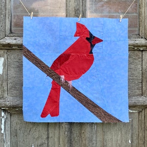 Perched Cardinal Foundation Paper Pieced Pattern PDF Download - Etsy
