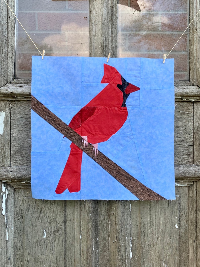 Perched Cardinal Foundation Paper Pieced Pattern PDF Download - Etsy