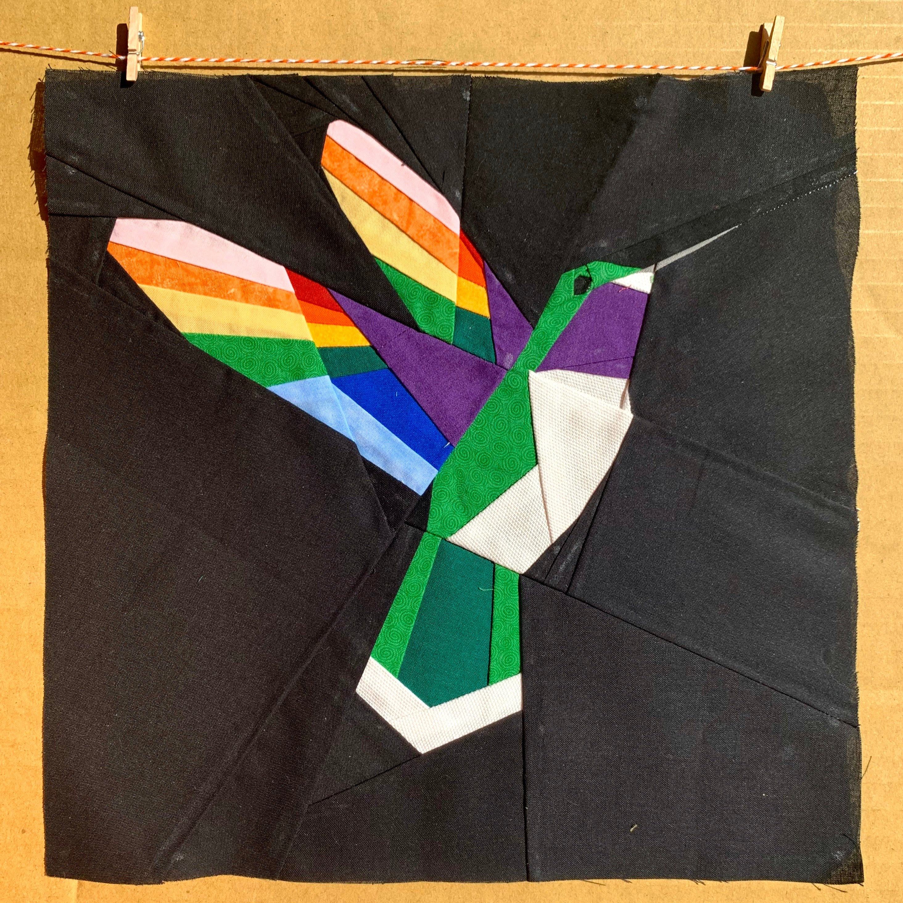 Hummingbird Foundation Paper Pieced Pattern FPP Rainbow Mini - Etsy Canada