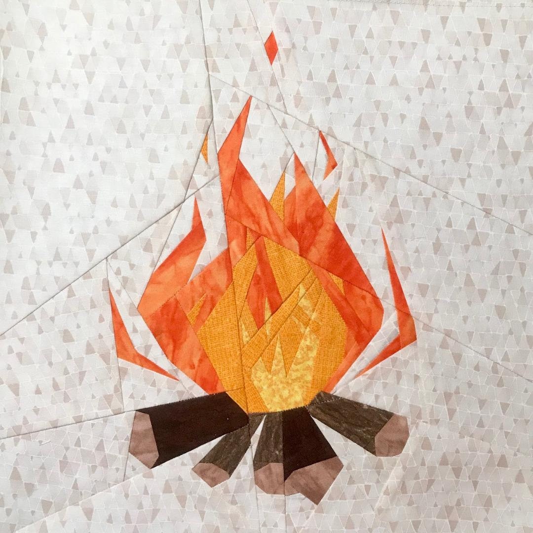 Fireside Foundation Paper Piecing Pattern Fire Summer - Etsy