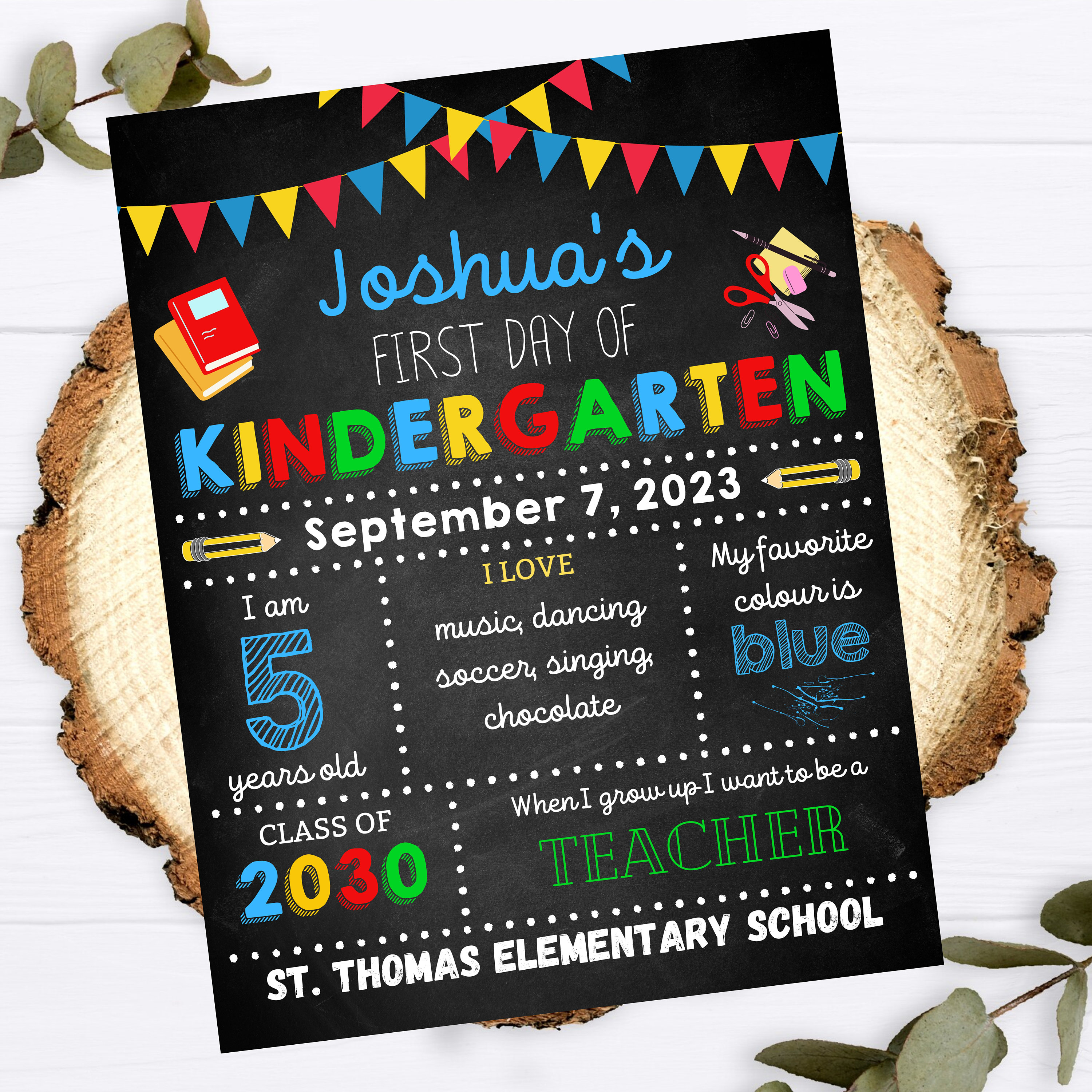 Editable FIRST Day, LAST Day of School Sign, Printable School Sign ...