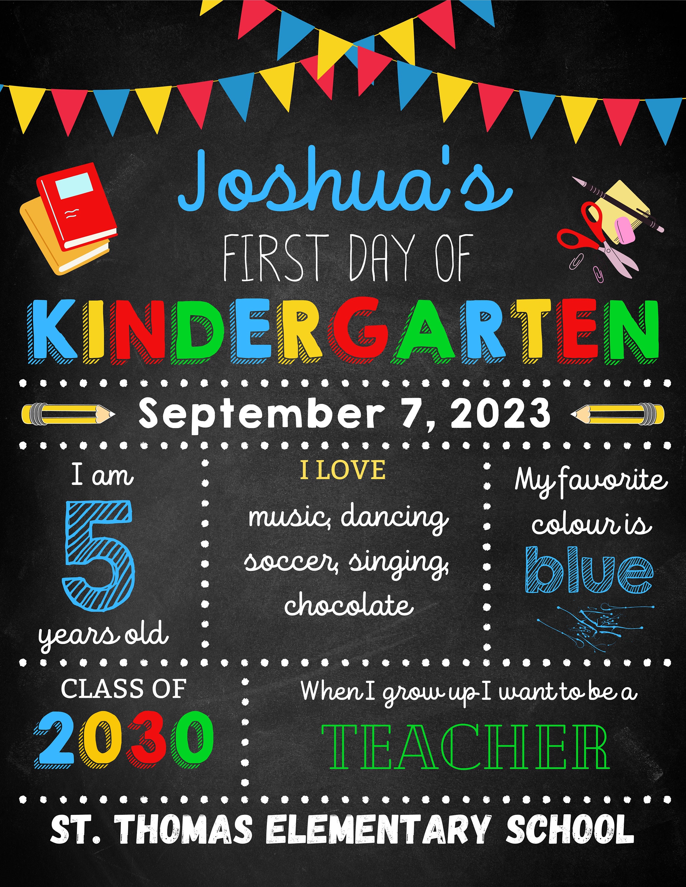 Editable First Day of School Sign, Printable School Sign, First Day ...