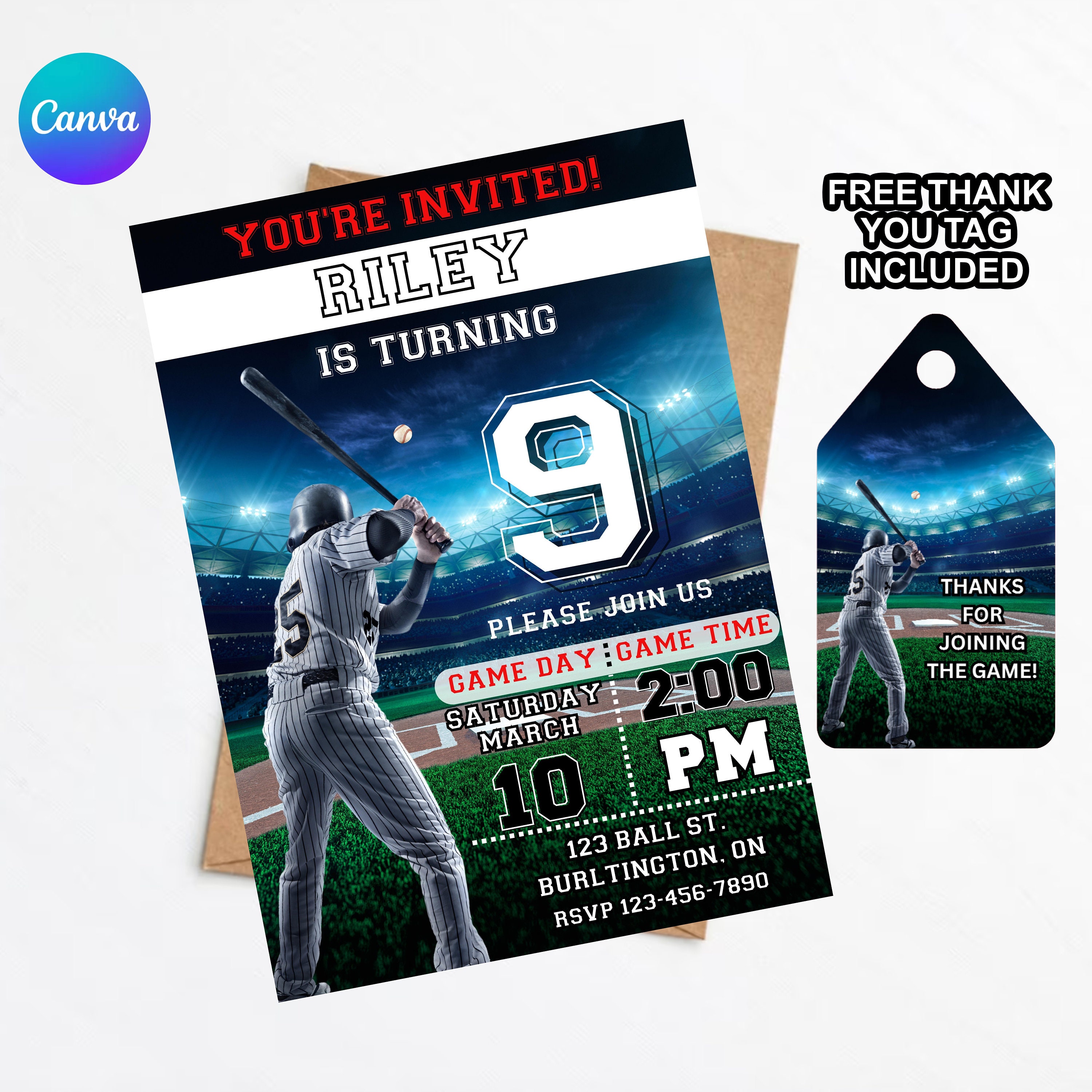 Editable Baseball Invitation, Baseball Birthday Invitation, Baseball ...