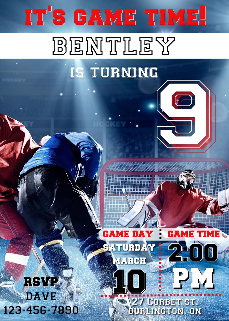EDITABLE ITS GAME Time Hockey Invitation Hockey Themed - Etsy
