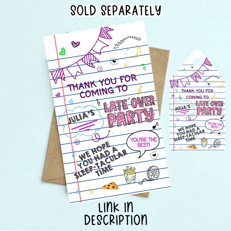 EDITABLE LATE OVER Invitation, Late Stay Party, Sleep-under Party ...