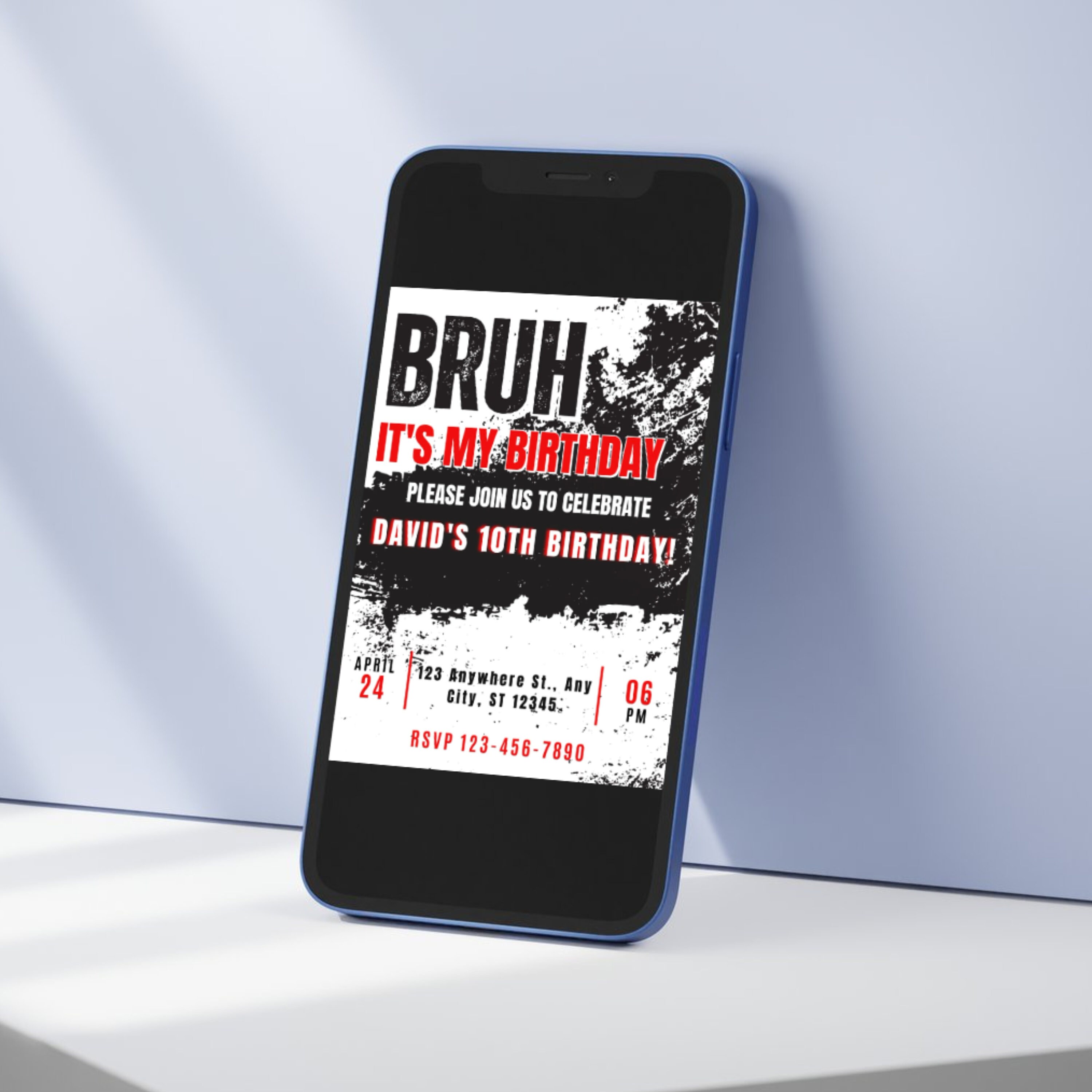 EDITABLE BRUH BIRTHDAY Invitation Boys Birthday Invitation Teen ...