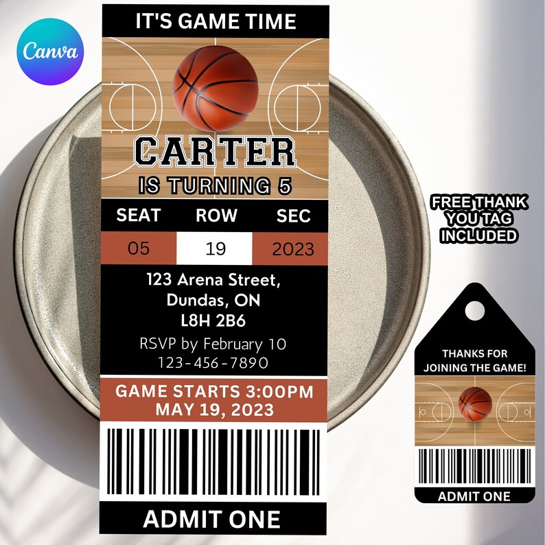 EDITABLE Basketball Birthday - Boys Birthday Invitation - Sports ...