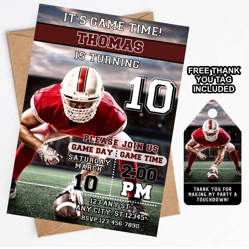 Football Invitation - Etsy