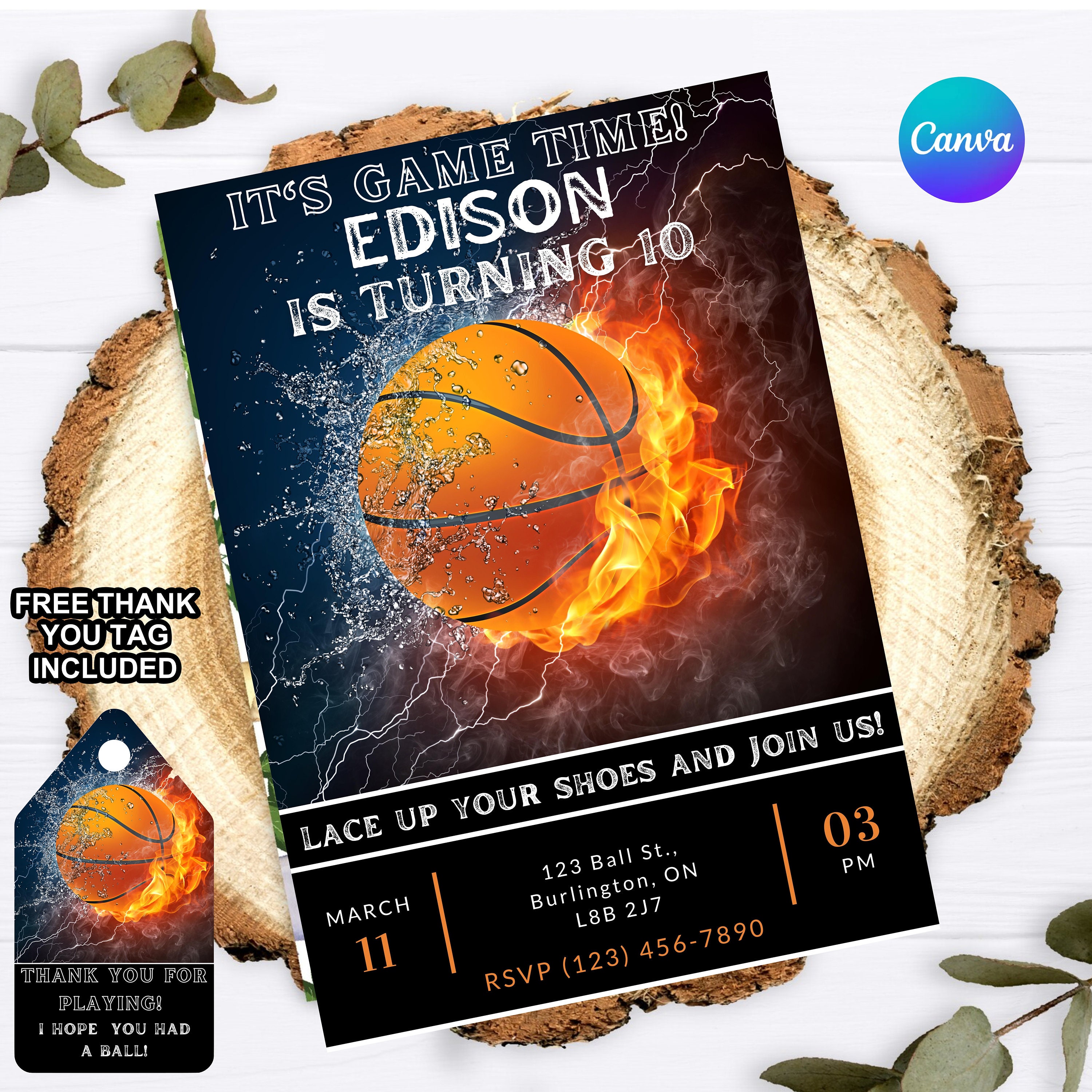 EDITABLE BASKETBALL INVITATION Basketball Party Sports - Etsy