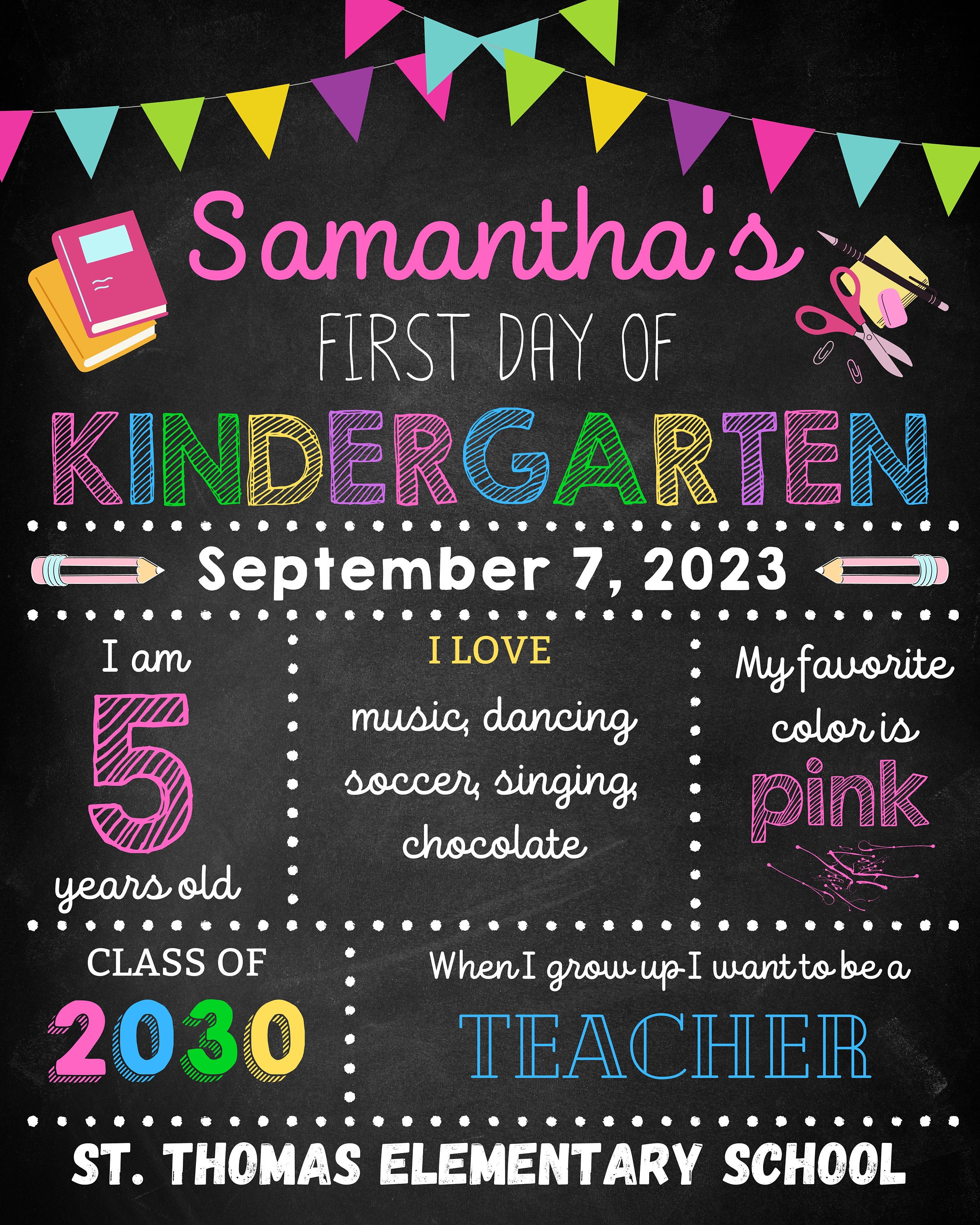 Editable First Day of School Sign, Printable School Sign, First Day ...
