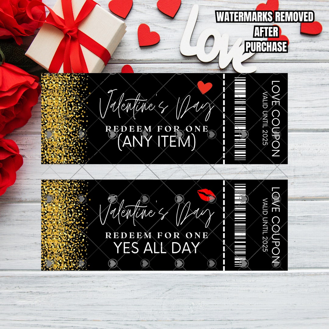 EDITABLE Valentine's Day Love Coupons, Text Fully Editable, Gift ...