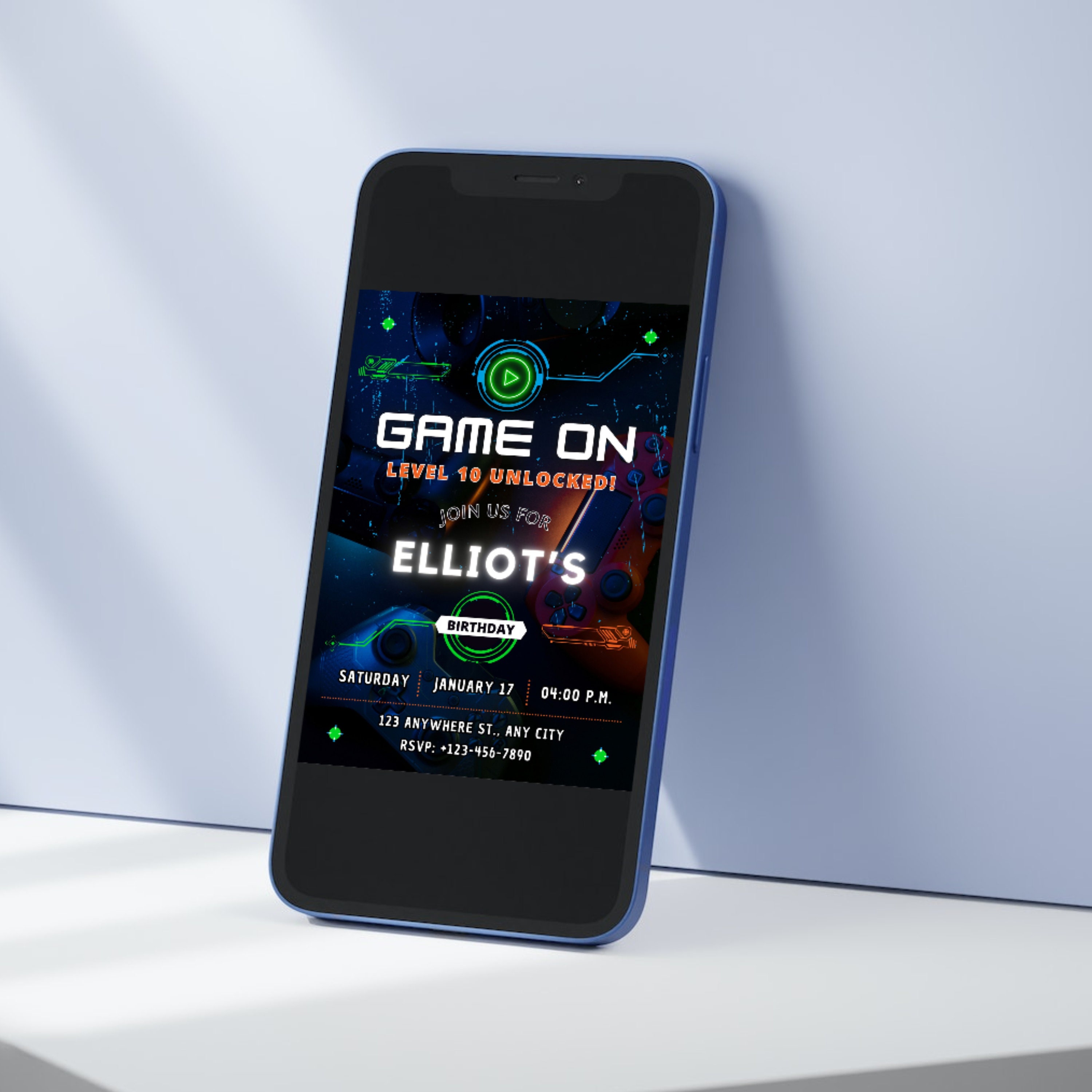 EDITABLE Gamer BOY Invitation, Game On Customizable Gaming Invitation ...