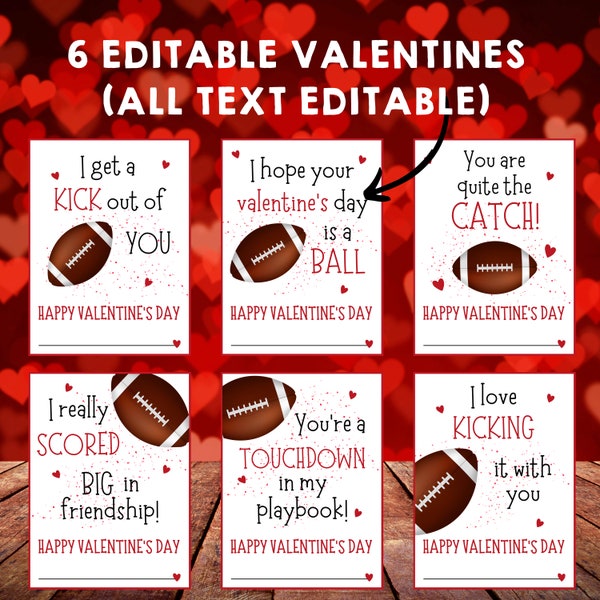 Football Valentine - Etsy