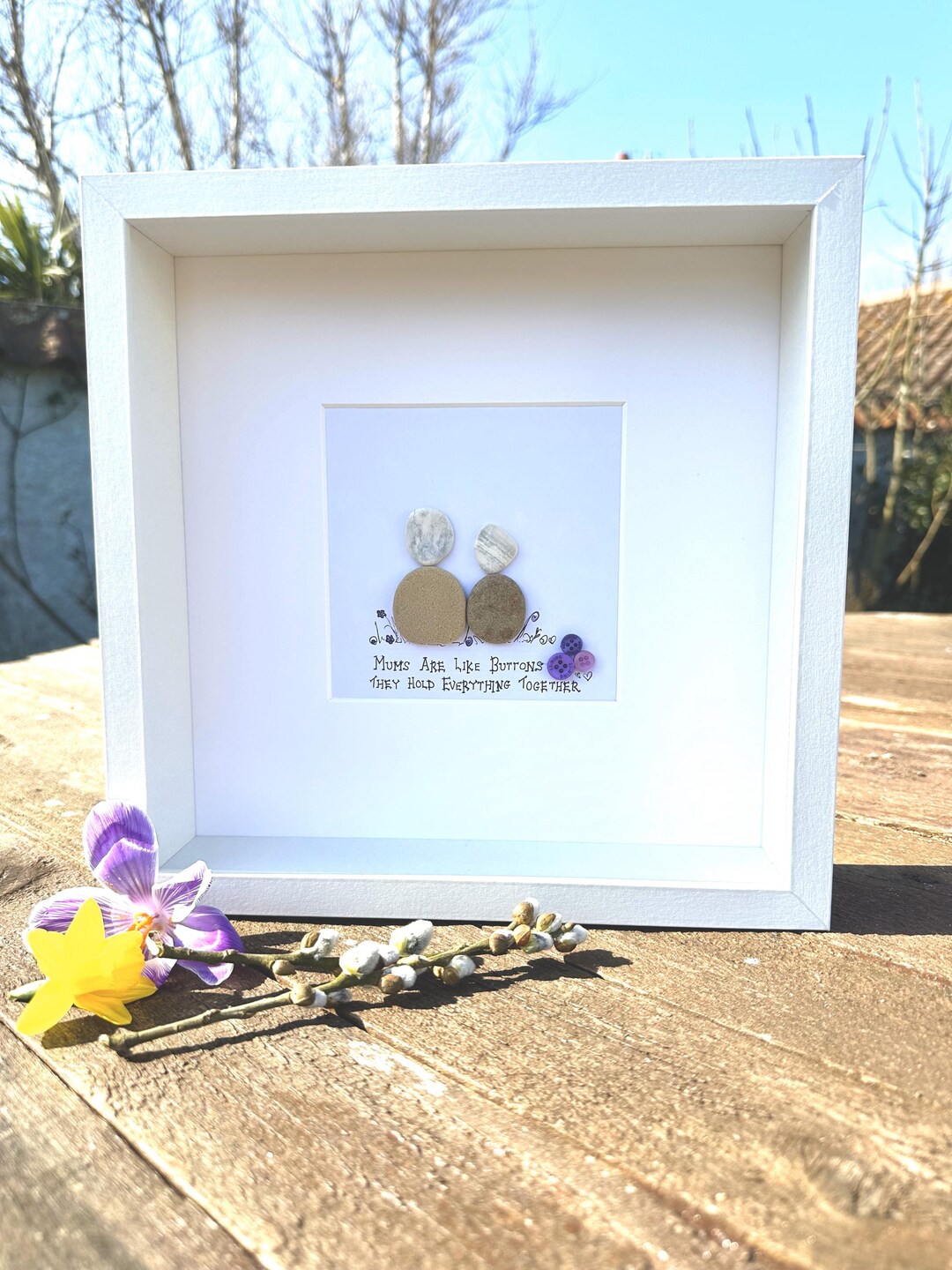 Personalised Sea Glass Mum Art – "mums Are Like Buttons" – Custom ...